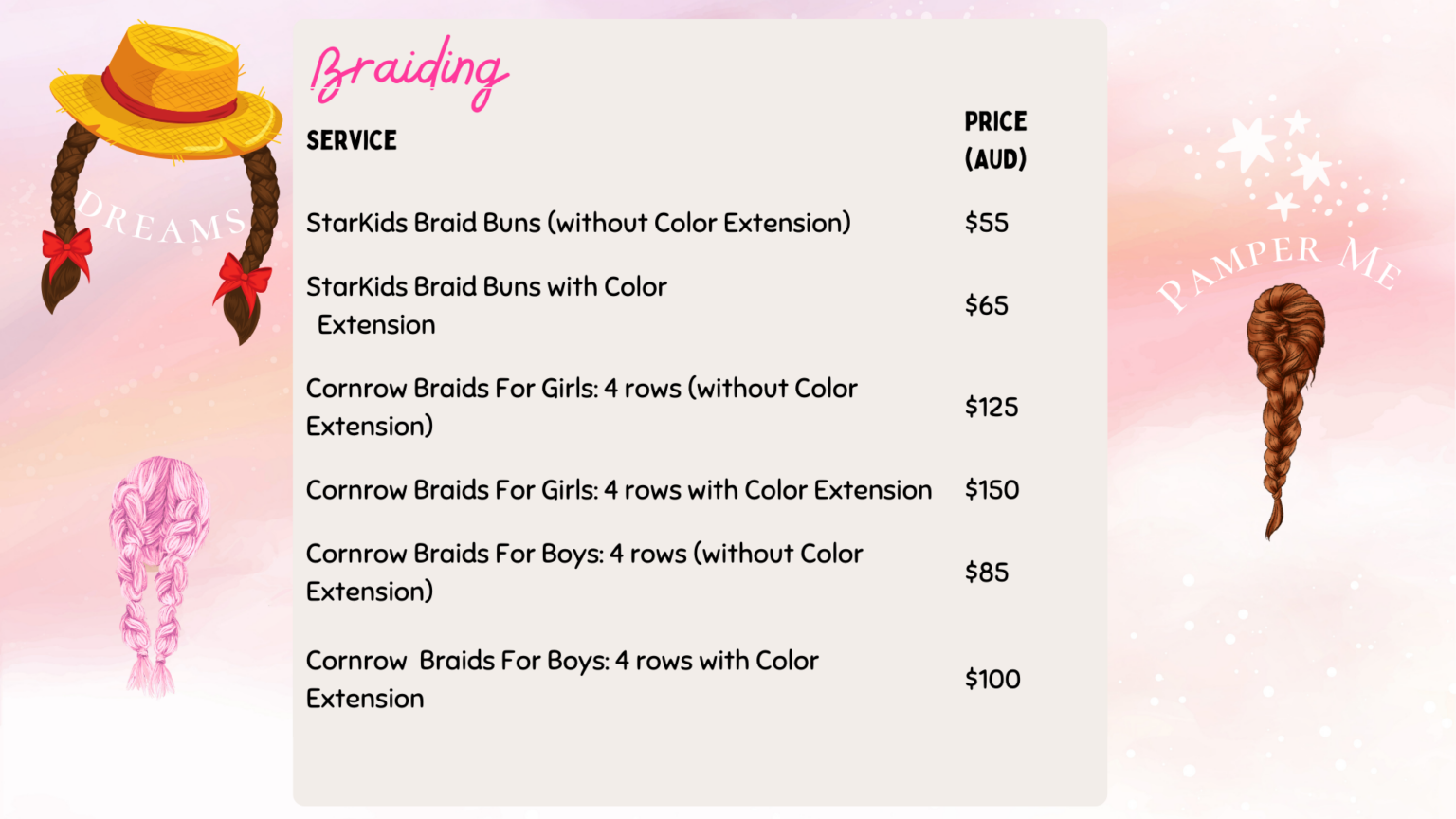 Braids - StarKids Salon Spa